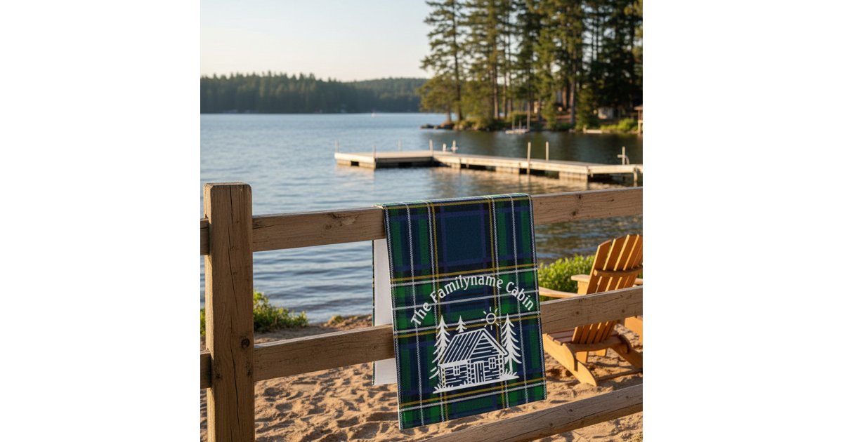Custom Rustic Family Cabin Bath Towel | Zazzle