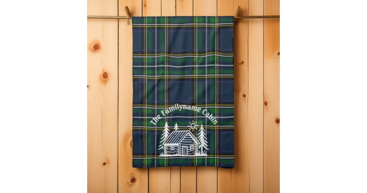 Custom Rustic Family Cabin Kitchen Towel | Zazzle