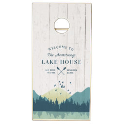 Custom Rustic Family Lake House Wood Plank Cornhole Set | Zazzle