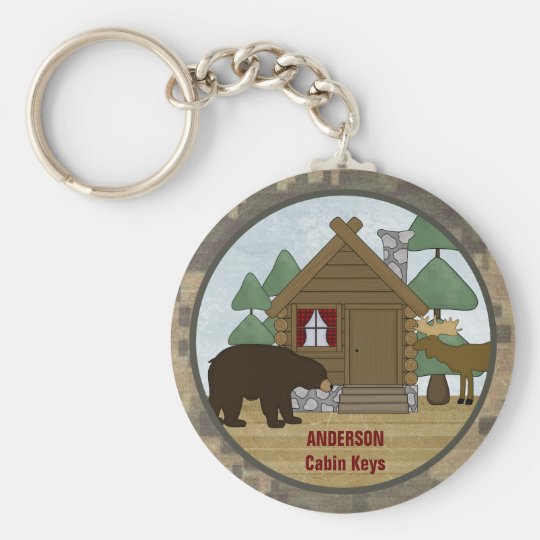 Custom Rustic Lodge Cabin Keys with Bear and Moose Keychain | Zazzle.com