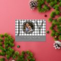 Custom Rustic Modern Gray Buffalo Lumberjack Gold Foil Holiday Card ...