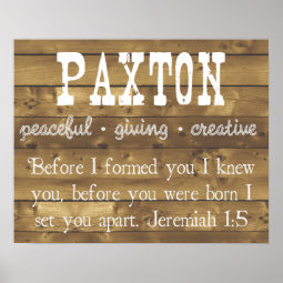 Custom Rustic Name Poster | Zazzle