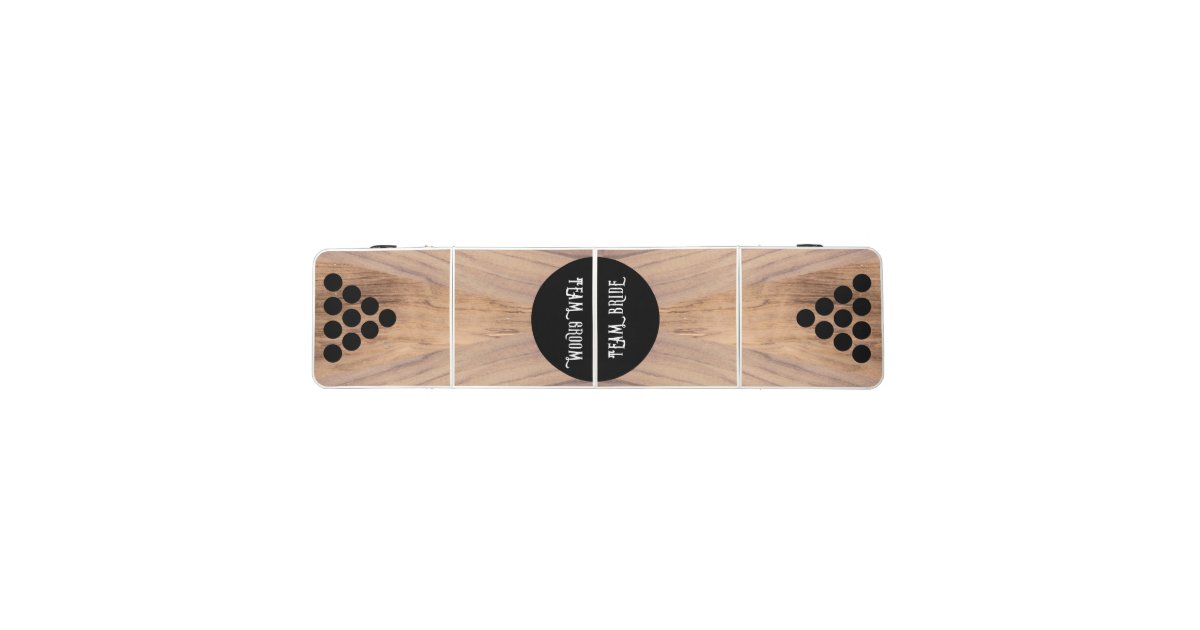 Custom Rustic Natural Wood Wedding Beer Pong Table | Zazzle