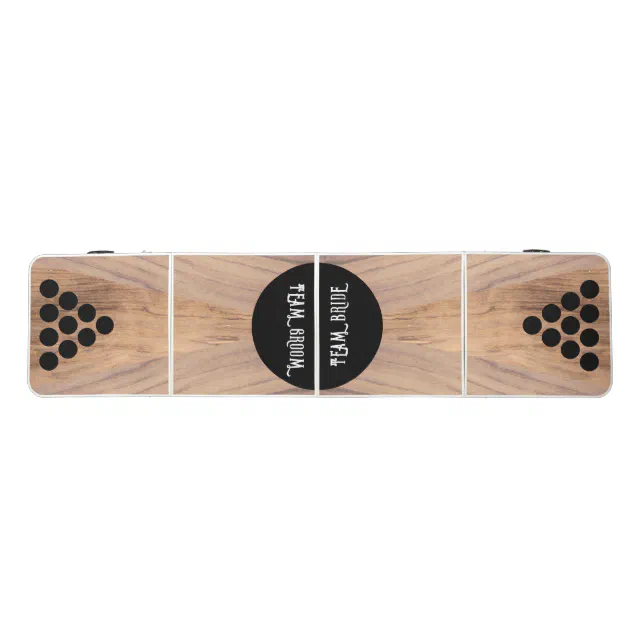 Custom Rustic Natural Wood Wedding Beer Pong Table | Zazzle