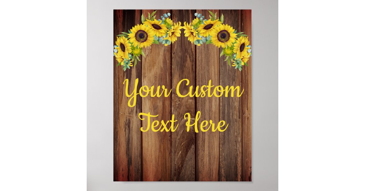 Custom Rustic Sunflower Anniversary Party Sign | Zazzle