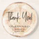 Custom Rustic Wood Disk Thank you Script Wedding Coaster | Zazzle