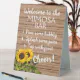 Custom Rustic Wooden Planks Mimosa Bar Table Tent | Zazzle