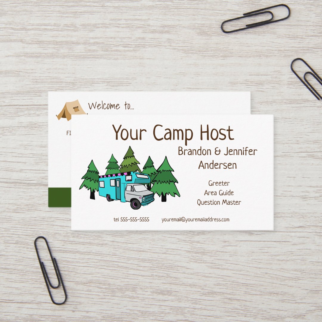 Custom RV Camp Host | Camping Business Card | Zazzle