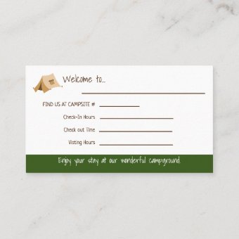 Custom RV Camp Host | Camping Business Card | Zazzle