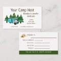 Custom RV Camp Host | Camping Business Card | Zazzle