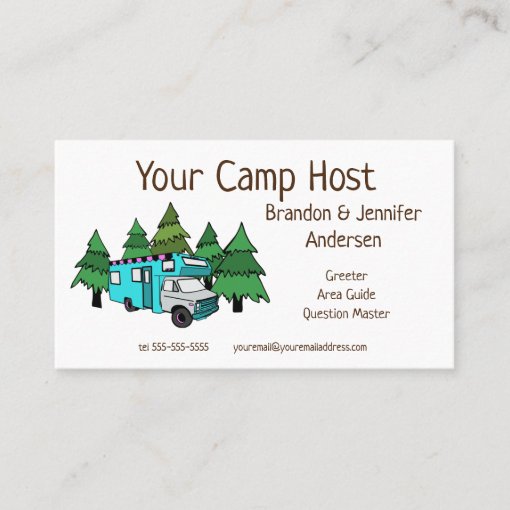 Custom RV Camp Host | Camping Business Card | Zazzle