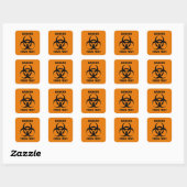 Custom Safety Orange Biohazard Symbol Warning Sign Square Sticker | Zazzle
