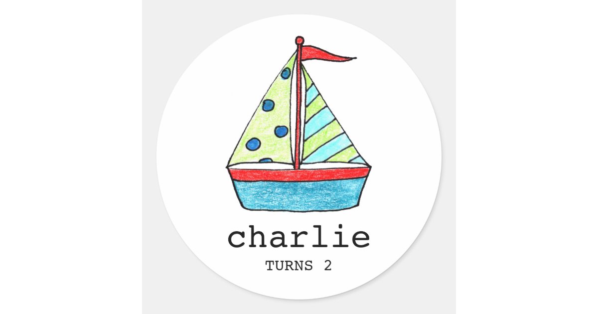 Custom Sailboat Stickers | Cake Toppers | Zazzle