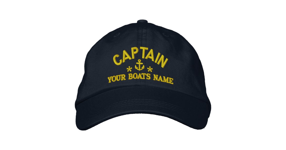 Custom sailing boat captains embroidered baseball cap | Zazzle