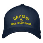 Custom sailing captains embroidered baseball cap | Zazzle