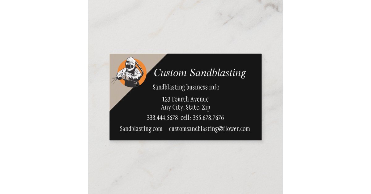Custom Sandblasting Business Business Card | Zazzle