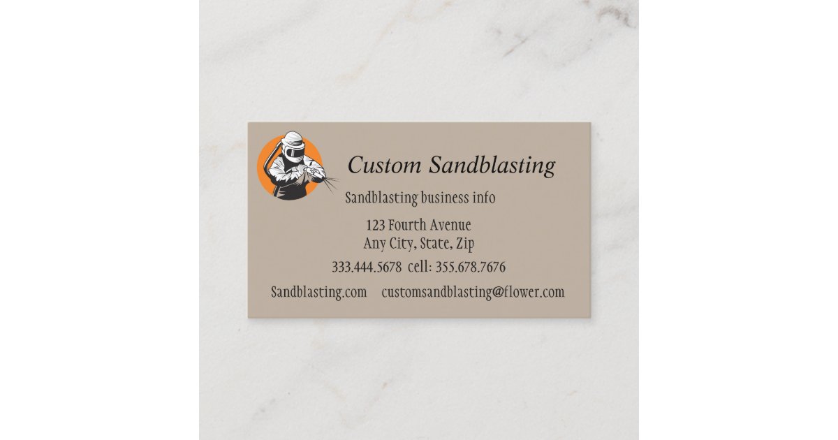 Custom Sandblasting Business Car Business Card | Zazzle