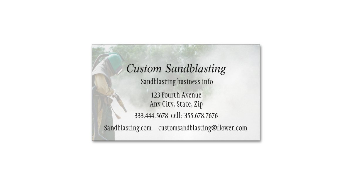 Custom Sandblasting Business Card Magnet | Zazzle