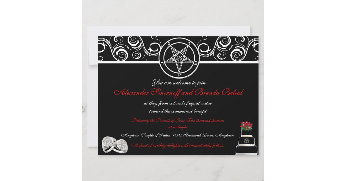 Custom Satanic Wedding Invitations | Zazzle