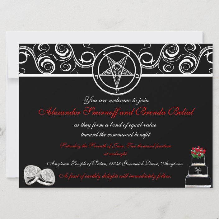 Custom Satanic Wedding Invitations | Zazzle.com