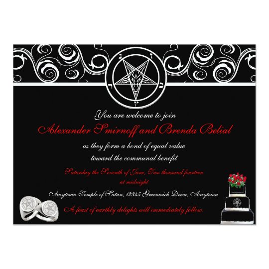 Custom Satanic Wedding Invitations | Zazzle.com