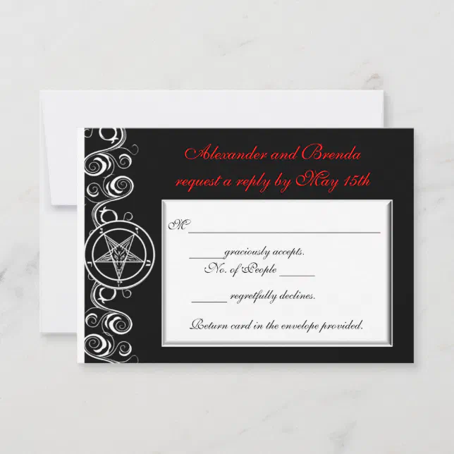 Custom Satanic Wedding Response Cards RSVP | Zazzle
