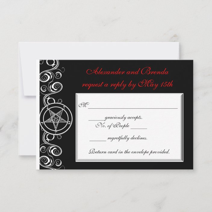 Custom Satanic Wedding Response Cards RSVP | Zazzle