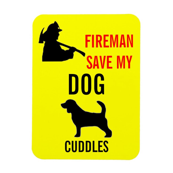 Custom Save My Dog Fire Safety Magnet | Zazzle