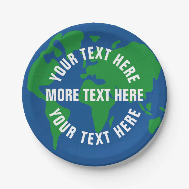 Custom save planet earth paper dinner plates | Zazzle