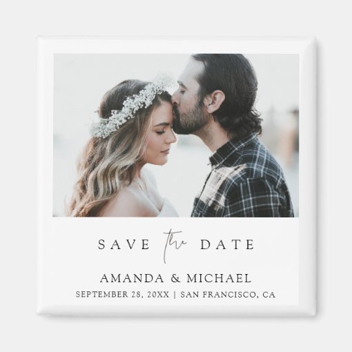Custom Save the Date Magnet Template with Photo | Zazzle