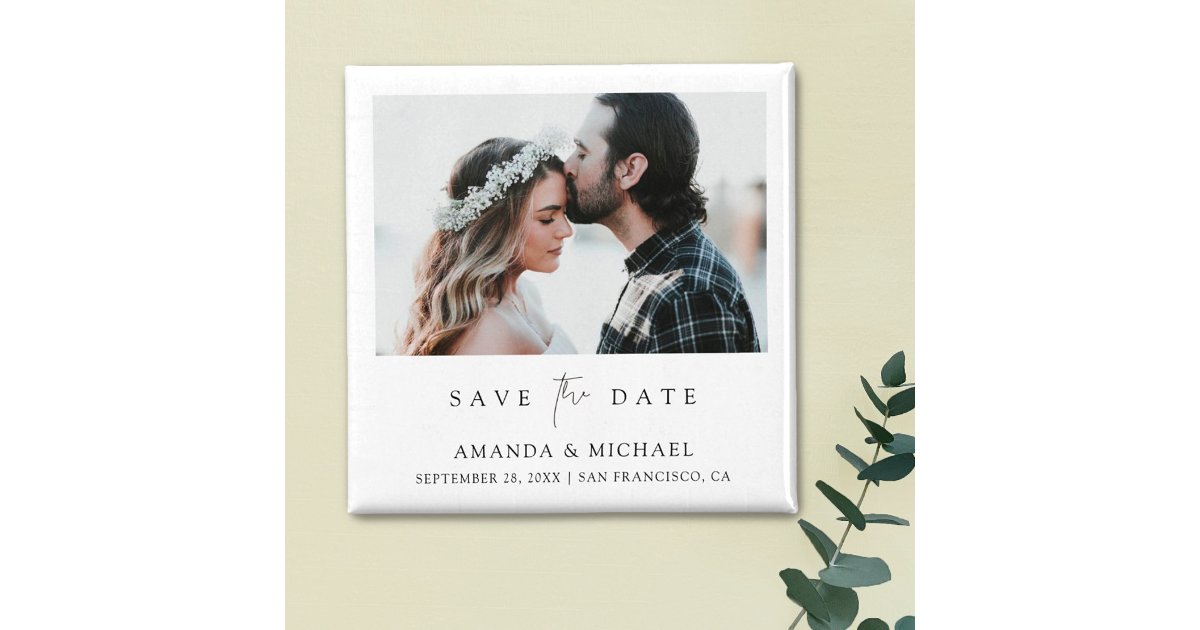 Custom Save the Date Magnet Template with Photo | Zazzle