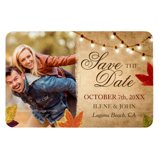 Custom Save the Date Magnets Fall Wedding | Zazzle