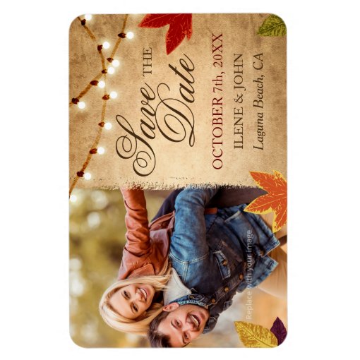 Custom Save the Date Magnets Fall Wedding | Zazzle