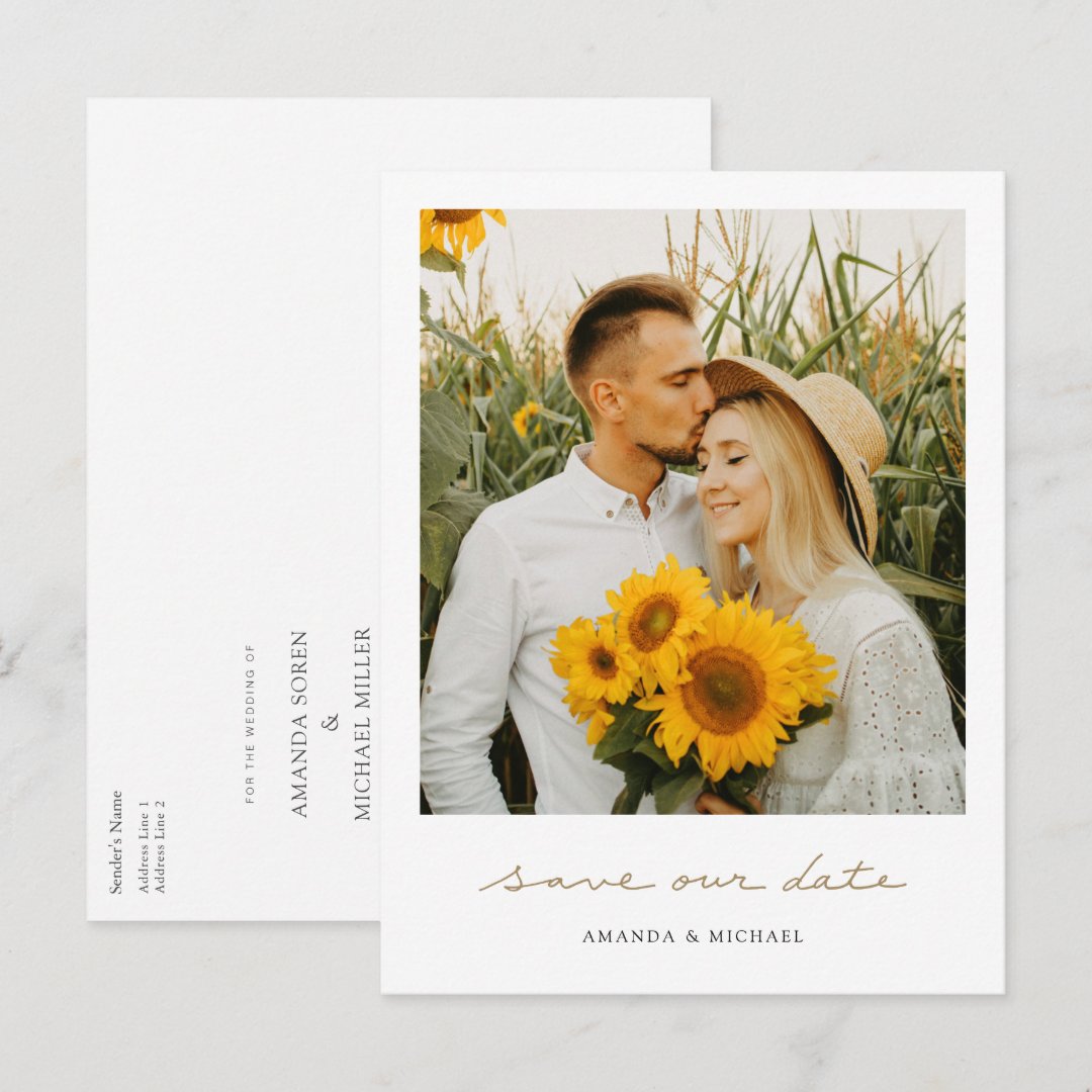 Custom Save the Date Postcard Template with Photo | Zazzle