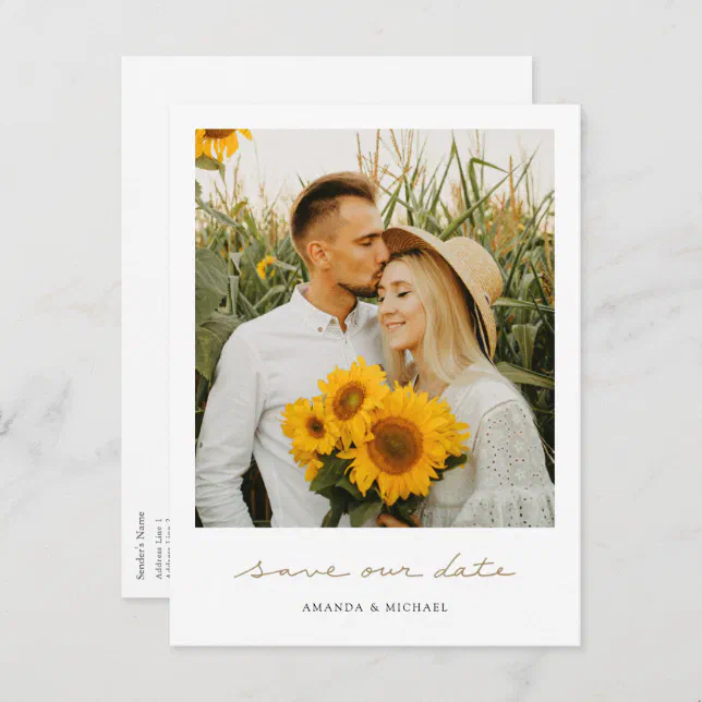 Custom Save the Date Postcard Template with Photo | Zazzle