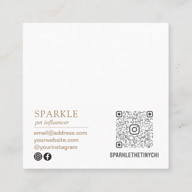 Custom Scannable QR Code Photo Notecard Square Business Card | Zazzle