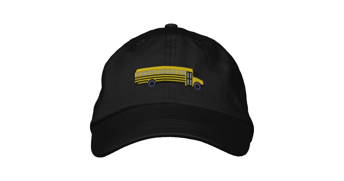 Custom School Bus Embroidery Embroidered Baseball Cap | Zazzle