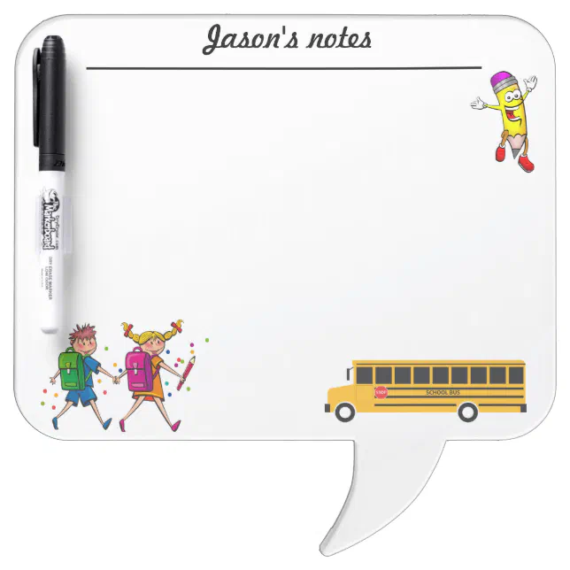 Custom school bus truck dry erase board | Zazzle