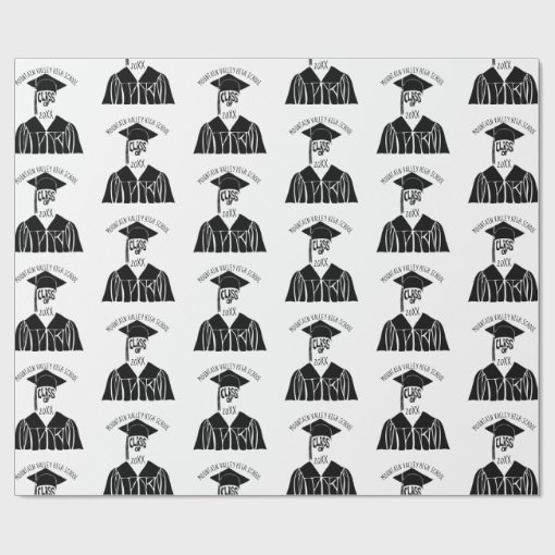 Custom School Name and Graduation Year Wrapping Paper | Zazzle