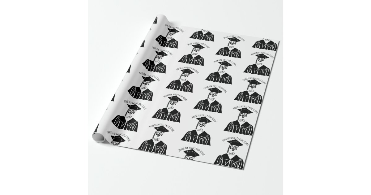 Custom School Name and Graduation Year Wrapping Paper | Zazzle