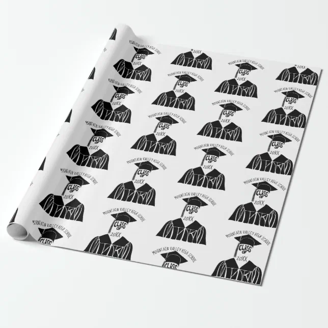 Custom School Name and Graduation Year Wrapping Paper | Zazzle