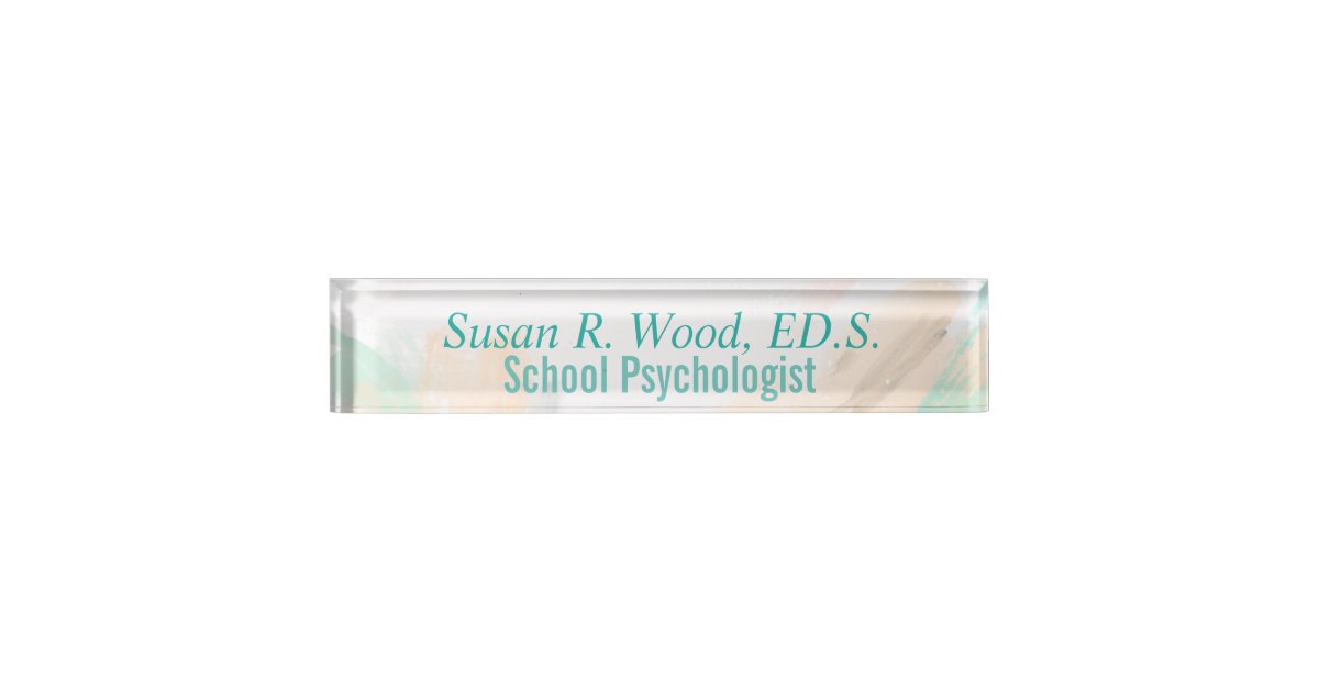 Custom School Psychologist Abstract Nameplate | Zazzle