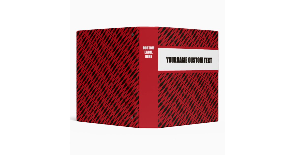 CUSTOM School Spirit | Red & Black 3 Ring Binder | Zazzle