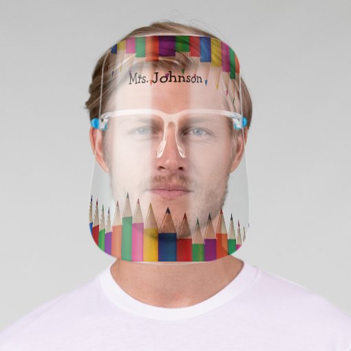 Custom School Teacher Face Shield | Zazzle