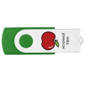Custom school teacher red apple USB flash drive | Zazzle