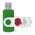 Custom school teacher red apple USB flash drive | Zazzle