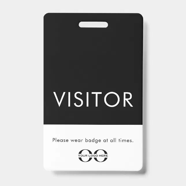 Custom School Visitor Badge with Logo | Zazzle