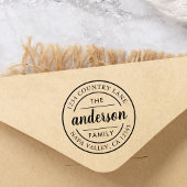 Custom Script Family Name Return Address Self-inking Stamp | Zazzle