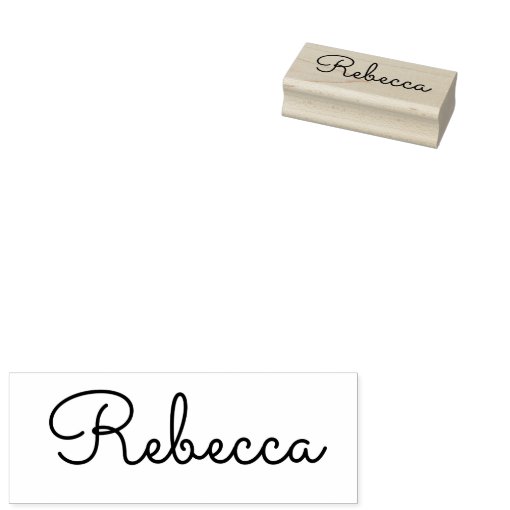 Custom script handwritten signature name cute kids rubber stamp | Zazzle