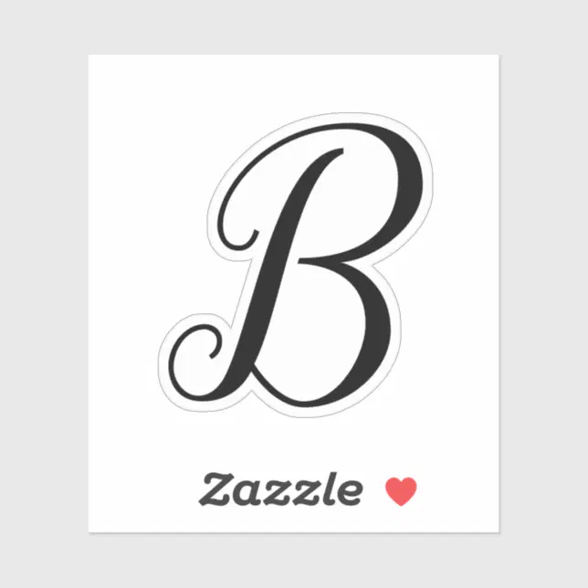 Custom script monogram letter cutout decal contour | Zazzle